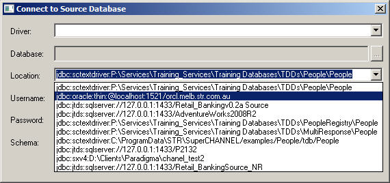 Connecting to Source and Target Databases