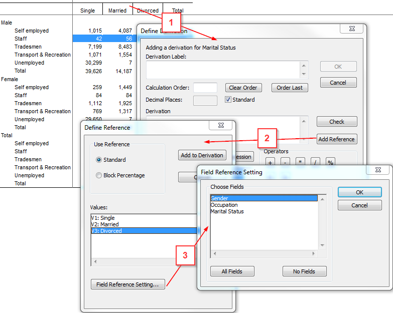 Field and Axis Reference Items