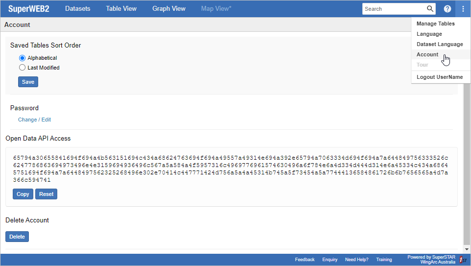 Change the Sort Order of Tables and Datasets