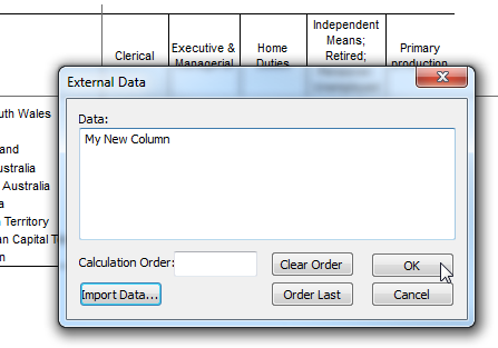 Add External Axis Item